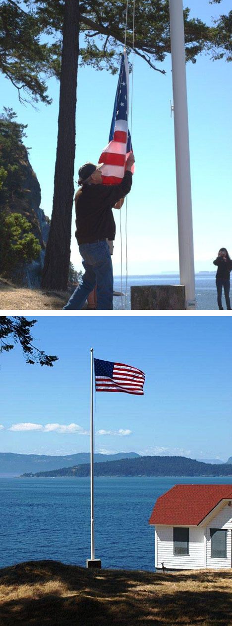 U.S. flag again flies over Turn Point Light Station on Stuart Island ...