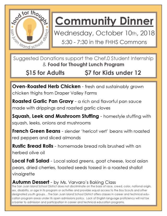 First community dinner of the school year Oct. 10 | The Journal of the ...