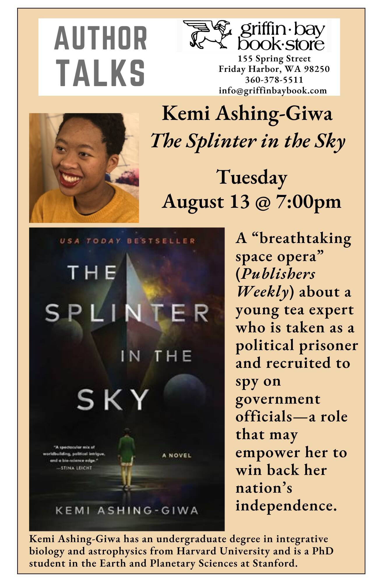 Science Fiction author Kemi Ashing-Giwa presents ‘The Splinter in the ...