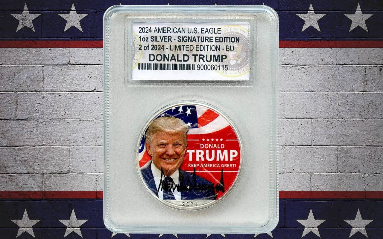 Trump 2024 REAL Silver American Eagle Coin: Signature Edition for the ...